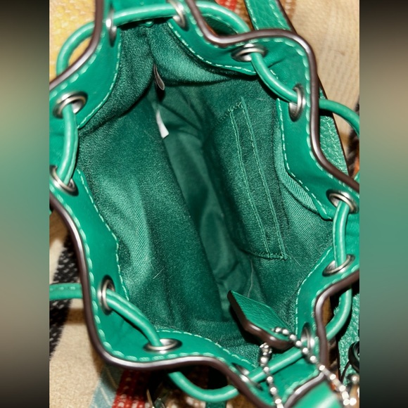 Coach | Bags | Mini Coach Jacquard Bucket Bag Green | Poshmark